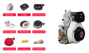 twin cylinder air cooled diesel engine 20 hp (292f) | BISON